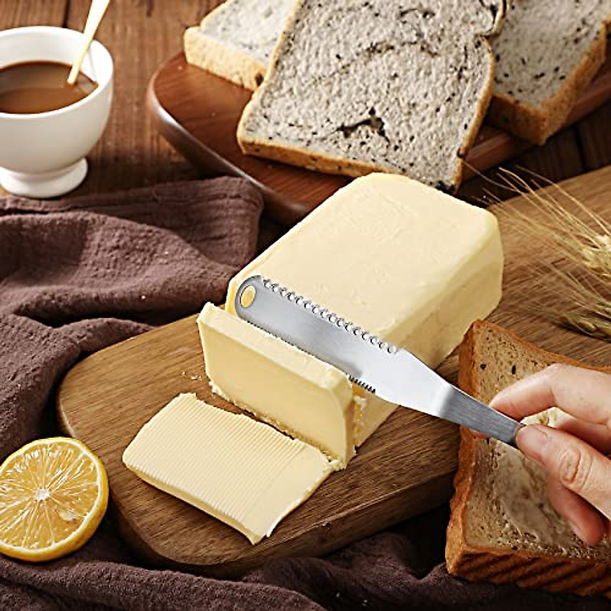 NETANY Butter Spreader Knife, 18/8 Stainless Steel Knives Curler, 3 in 1 Kitchen Gadgets, Multi-Function Butter Spreader and Grater