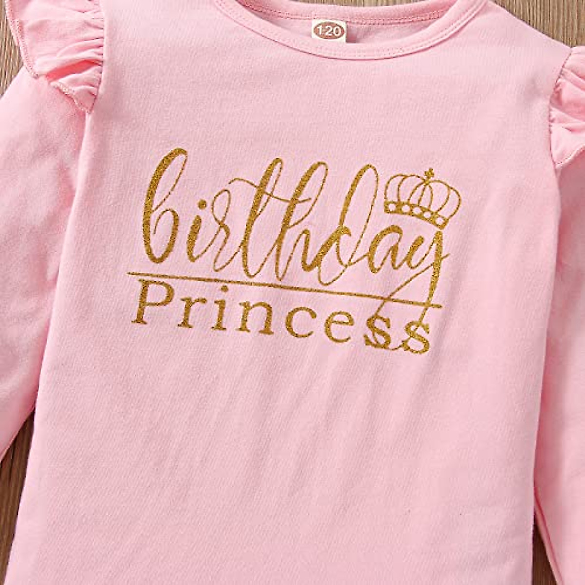 Toddler Kids Baby Birthday Girl Shirt Girls Birthday tee Outfit Toddler Baby 2nd 3rd 4th 5th 6th 7th Princess Vest Long Sleeve T-Shirts Top