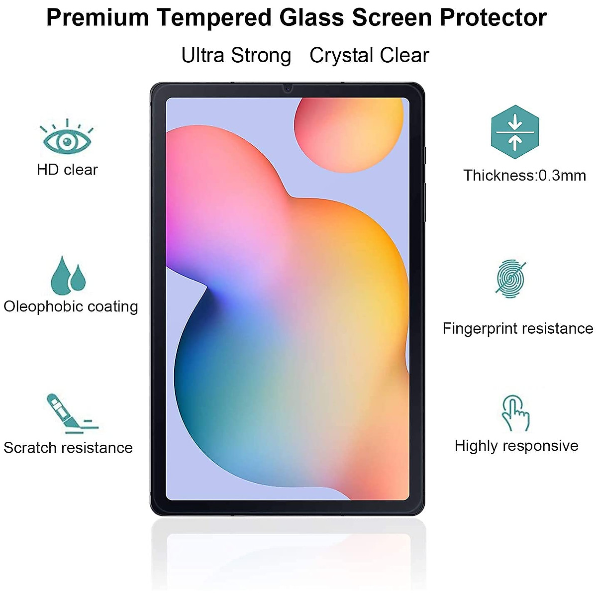 ZenRich (2 Pack) Anti-Glare Screen Protector for Samsung Galaxy Tab S6 Lite 10.4'' 2024/2022/2020, 9H Hardness Tempered Glass Screen Film for S Pen Compatible/Scratch Resistant/Bubble Free