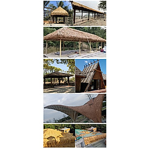 SHAZHU Duck Blind Grass Tiki Straw Roof 47x50cm Artificial Thatch Mexican Tiki Hut Palm Thatch Rolls for Tiki Umbrella Covers Mini Bar Palapa Thatch Roofs(Size:10pcs)