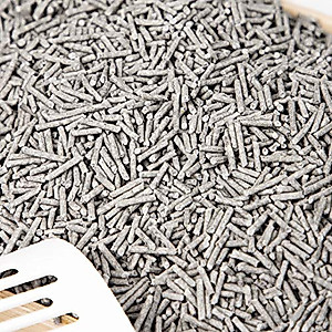 I AM TOFU - Tofu Cat Litter, Natural Flushable Extra Clumping Pellet Litter (10 lb Bag, Charcoal)