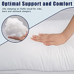 Piwaal Bed Pillows for Sleeping 2 Pack, Standard Size Pillows Set of 2,Down Alternative Filling, Pillow for Back, Stomach or Side Sleepers Grey