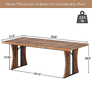 Condemo 70.9 inch Simple Office Computer Desk, Large Executive Desk, Modern Industrial Study Writing Table Workstation, Business Furniture for Home Office, Rustic Brown