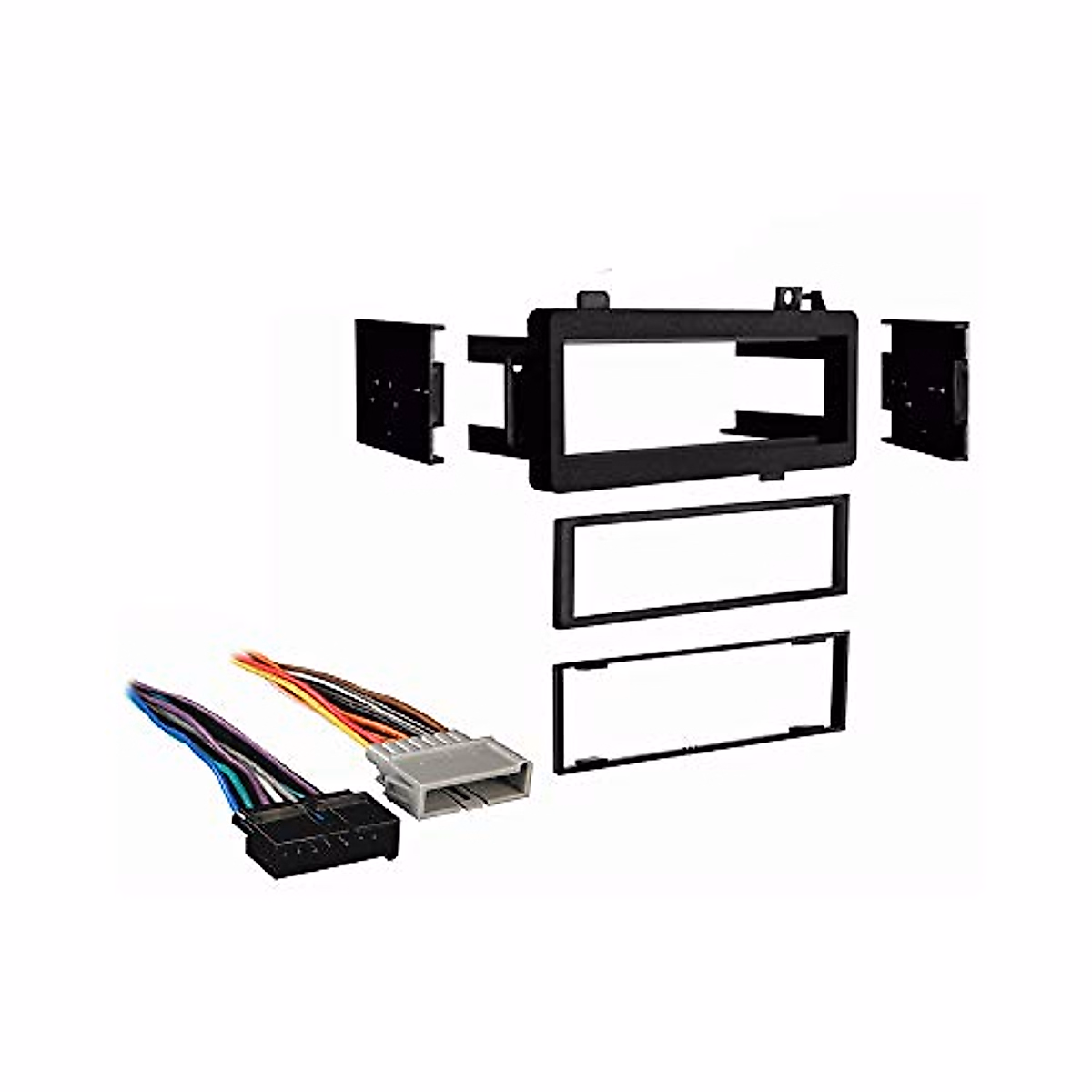 Compatible with Jeep Wrangler 1997 1998 1999 2000 2001 2002 Single DIN Stereo Harness Radio Install Dash Kit Package