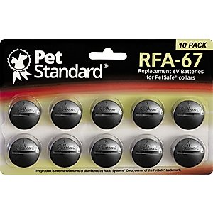 PET STANDARD Replacement RFA-67 6V Lithium Batteries Compatible With PetSafe Battery-Operated Pet Products and Specific Dog Receiver Collars - RFA-67D-11 (Pack of 10)