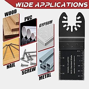 Adust 50 Wood Multitool Blades Kit Multi Tools Blades Oscillating Saw Blades Fit Dewalt Tools Ryobi Bosch Ridgid Milwaukee Rockwell Fein Multimaster Craftsman Oscillating Tool Blades (50)