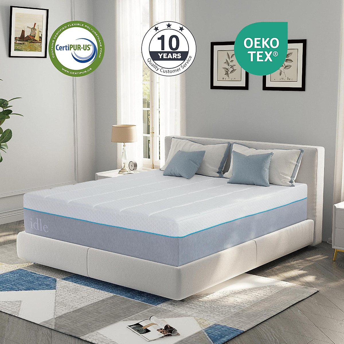 Dyonery 14 Inch California King Mattress Gel Memory Foam CertiPUR-US Certified Mattress in A Box, Made in USA, 84"×72"×14"