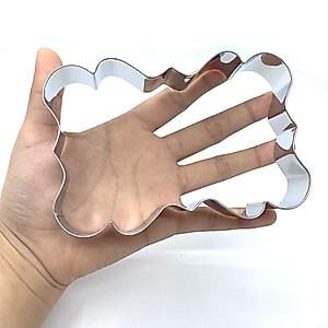 LILIAO Large Rectangle Fancy Plaque Cookie Cutter Frame Sandwich Fondant Biscuit Cutter - 5 x 3.6 inches - Stainless Steel - by Janka