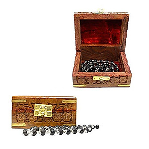 Vedic Vaani Natural Unique and Rare from Gandaki River Lord Narayanam Shaligram Round Beads Mala in Pure Silver Capping for Worship, Positivity, Good Health and Wealth Buy at Make in India