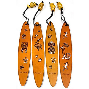 Wooden Surfboard Bookmarks Set of 4