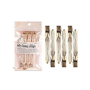 Kitsch XL Alligator Hair Clips for Styling & Sectioning - Alluminum Duck Billed Hair Clips for Long Hair | Hair Styling Clips | Roller Clips for Short Hair | 6 pc (Gold)