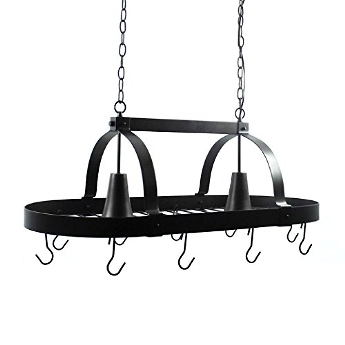 Elegant Designs PR1000-ORB Home Collection 2 Light Kitchen Pot Rack with Downlights, Oil Rubbed Bronze