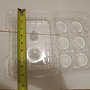 pack of 30 half dozen cupcake containers 6 compartment Clear Cupcake Muffin Containers 4" High for topping Strong Quality 6 cupcake containers plastic disposable 6 cupcake boxes 6 cupcake holder