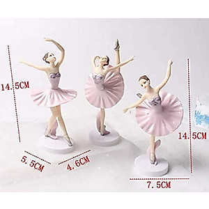 HYSTYLE 6 Pcs Dancing Ballerina Girl Figurine, Miniature Ballerina Girl Figure Collection Playset Doll Toy, Ballerina Girl Cake Topper Decoration, Ballerina Girl Plant Pot Craft Dollhouse Decoration