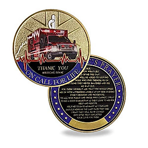 Emergency Medical Services Medic Challenge Coin EMT EMS Paramedic's Prayer Commemorative Coins