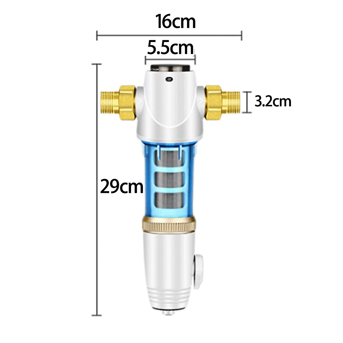 CJGS Replacement Filters-Reusable Water Filter,Replacement Under-Sink Water Filters 3T/h Siphon Backwash 40um for City/Well Water (1" Interface + 3/4" Interface + 1/2" Interface Universal)