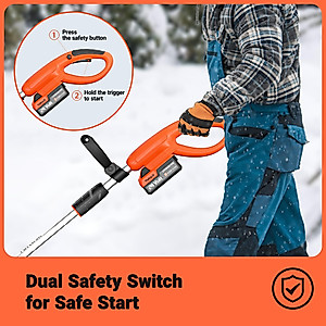 VOLTASK Cordless Snow Shovel, 24V | 12-Inch Cordless Snow Blower, Battery Snow Blower with Directional Plate & Adjustable Front Handle (4-Ah Battery & Quick Charger Included)