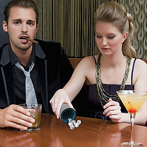 Vuwuma Felt Lined Professional Dice Cup - with 6 Dice Quiet for Yahtzee Game1