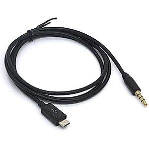PIIHUSW Micro USB to 3.5mm Audio Output Cable - Gold Plated 4 Pole 3.5mm Male to Micro B Male Car Aux Audio Extension Cord for Android(1M/3.3Ft)