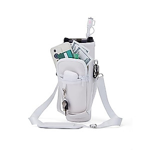 ZOYEPIN Halloween Water Bottle Carrier Bag with Pouch, Durable Stanley Carrier for Stanley 40 oz Tumbler with Handle, with Extra One Blind Box Straw Cover, Stanley Cup Accessories for Travelling