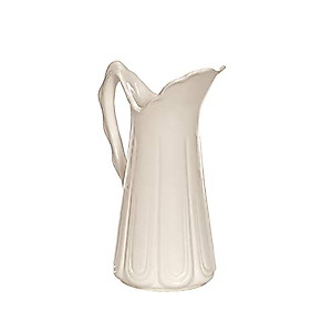 Napco 27544 Glazed Ceramic Classic Pitcher, White