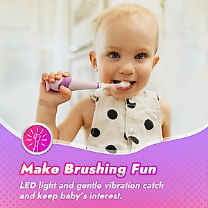 Papablic Toddler Sonic Electric Toothbrush with Covers for Babies and Toddlers Ages 1-3 Years, Debby Bundle with Arya