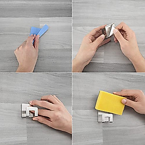 Linkidea 4 Pack Sponge Holder for Kitchen Sink, Stainless Steel Small Sponge Sink Caddy Holder, Adhesive Sponge Dispenser Quick Drying Organizer