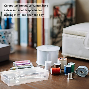 Fansunta 10 Pcak 6'' Plastic Storage Boxes, Small Storage Containers with Hinged Lids, Rectangle Clear Boxes for Beads, Jewelry, Game Pieces, Pens and Crafts Items(6.2'' x 2.5'' x 1.2'')