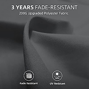 wikiwiki 9ft Outdoor Patio Table Umbrella, Sturdy Solar Led Market Umbrella for Deck, Pool, Garden w/Tilt, Crank, 32 LED Lights - Dark Grey