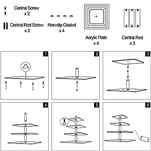 Yumhouse Cupcake Stand for 50 Cupcakes,4-Tier Acrylic Cupcake Tower Holder,Cupcake Holder,Dessert Stands with LED Light String for Cupcake Display,Wedding,Birthday,Baby Shower