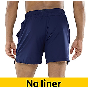 MIER Men's Workout Running Shorts Quick Dry Active 5 Inches Shorts with Pockets, Lightweight and Breathable, Navy, L