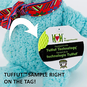 HuggleHounds Knotties Dog Toys For Small Dogs - Plush Dog Toy For all breeds - Squeaky Interactive Puppy Toys - Soft Yet Tough, Durable Stuffed Pet Chew Toy For All Breeds | Small Tiger Trout