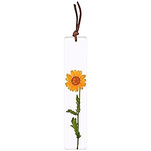 TJLSS Dried Flower Bookmark Leaf Vein Resin Flower Specimen Bookmark Natural Flower Reading Mark Book Markers School Supplies (Color : D)