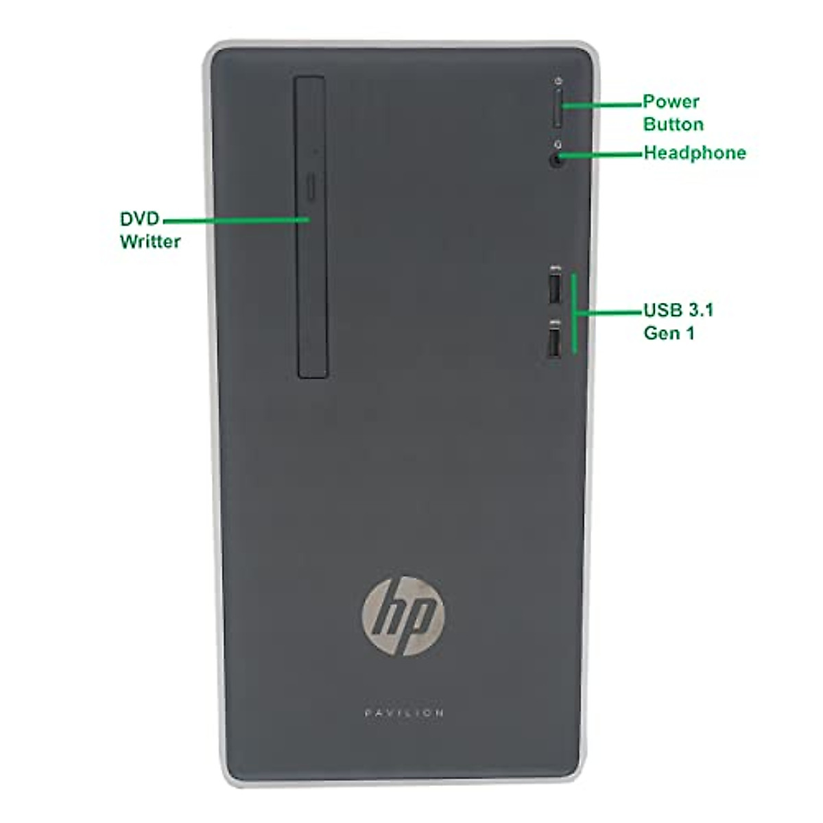HP Pavillon 590-A0019 Tower Computer Desktop PC, AMD Dual Core A9-9425 3.10GHz Processor, HDMI, |8GB Ram DDR4| |1TB Hard Drive|, WiFi and Bluetooth, Keyboard Mouse, Windows 10 (Renewed)