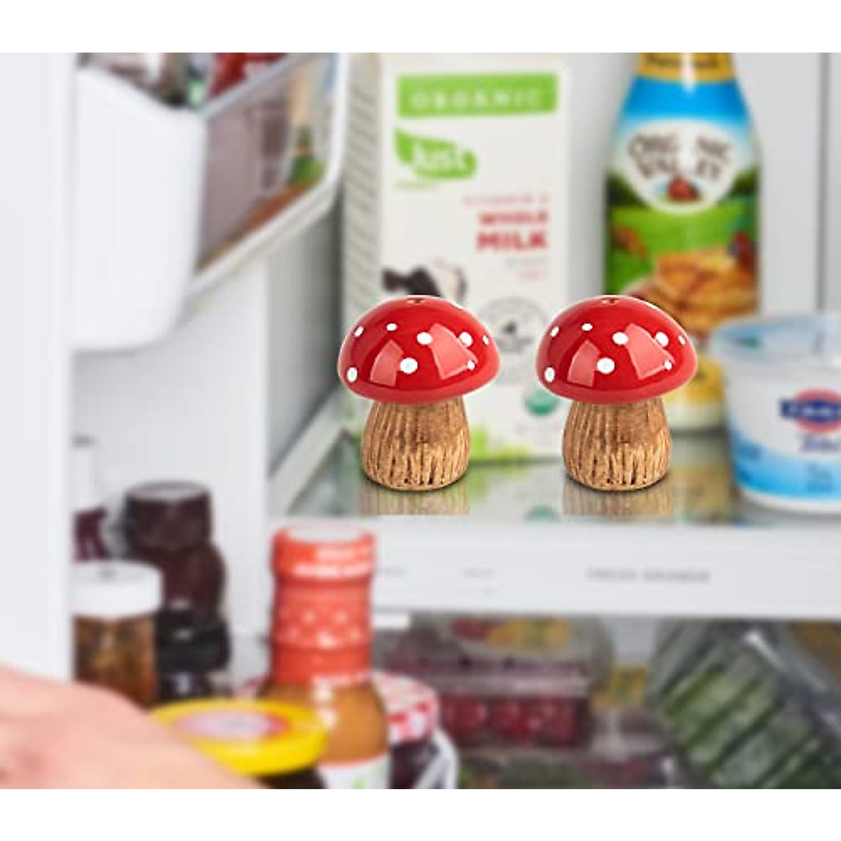 2 Mushroom Baking Soda Holder For Refrigerator Baking-Soda Fridge Odor Absorber Smell Remover Cute Fridge Deodorizer Refrigerator Odor Eliminator(No Soda)