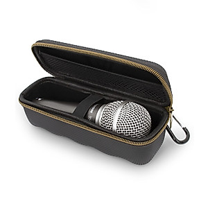 CASEMATIX Microphone Case Compatible with Wired Microphone Models up to 6.75” Maximum, Ultra Compact Mic Case Fits Singing, Vocal Dynamic Handheld Wired Microphones