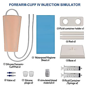 SimCoach Phlebotomy and Venipuncture Practice Kit, Wearable IV Practice Trainer Kit, IV Start Kit for Medical Education, Fit-on Intravenous Injection Simulator, Nursing School Essentials