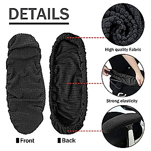 Betinyar 4 Pieces Removable Office Chair Armrest Slipcovers, Elastic Office Chair Arm Covers, Washable Office Chair Armrest Cover Pads, Stretch Armrest Cover (Black)