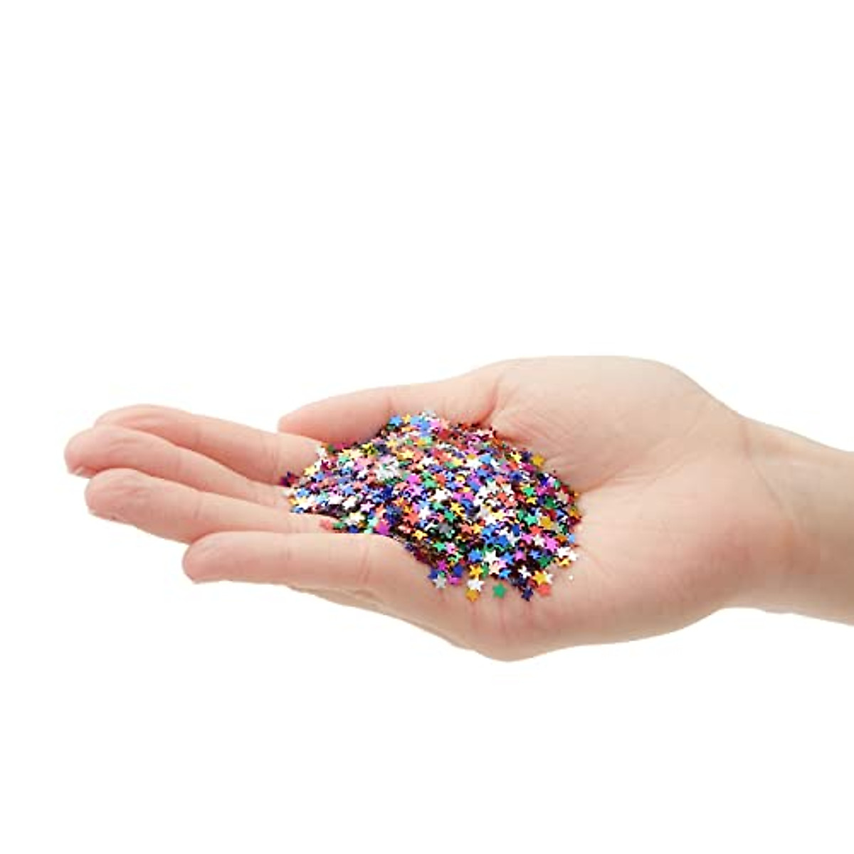 7 Ounces Rainbow Star Confetti for Table, Metallic Glitter Foil for Birthday, Balloons, Arts & Crafts, Wedding (0.1 In)