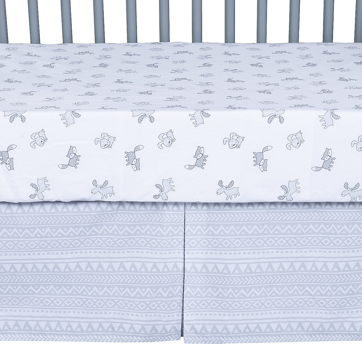 Trend Lab Aztec Forest 3 Piece Crib Bedding Set, Can Be Used As A Blanket Or A Playmat for Tummy Time, Includes Quilt, Fitted Crib Sheet and Skirt