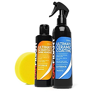 Carfidant Scratch & Swirl Remover + Ceramic Coating Spray - Polish & Paint Restorer, Repair Scratches & Seal Paint with Ceramic Car Wax Spray