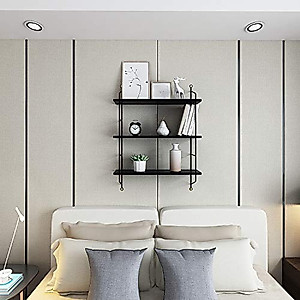 Homdox 3-Tier Industrial Floating Shelves Wall Mounted Display Wall Shelf Storage Rack Wall Rack Holder Rack