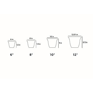 The HC Companies 8 Inch Eclipse Square Planter with Saucer - Indoor Outdoor Plant Pot for Flowers, Vegetables, and Herbs, Slate Blue