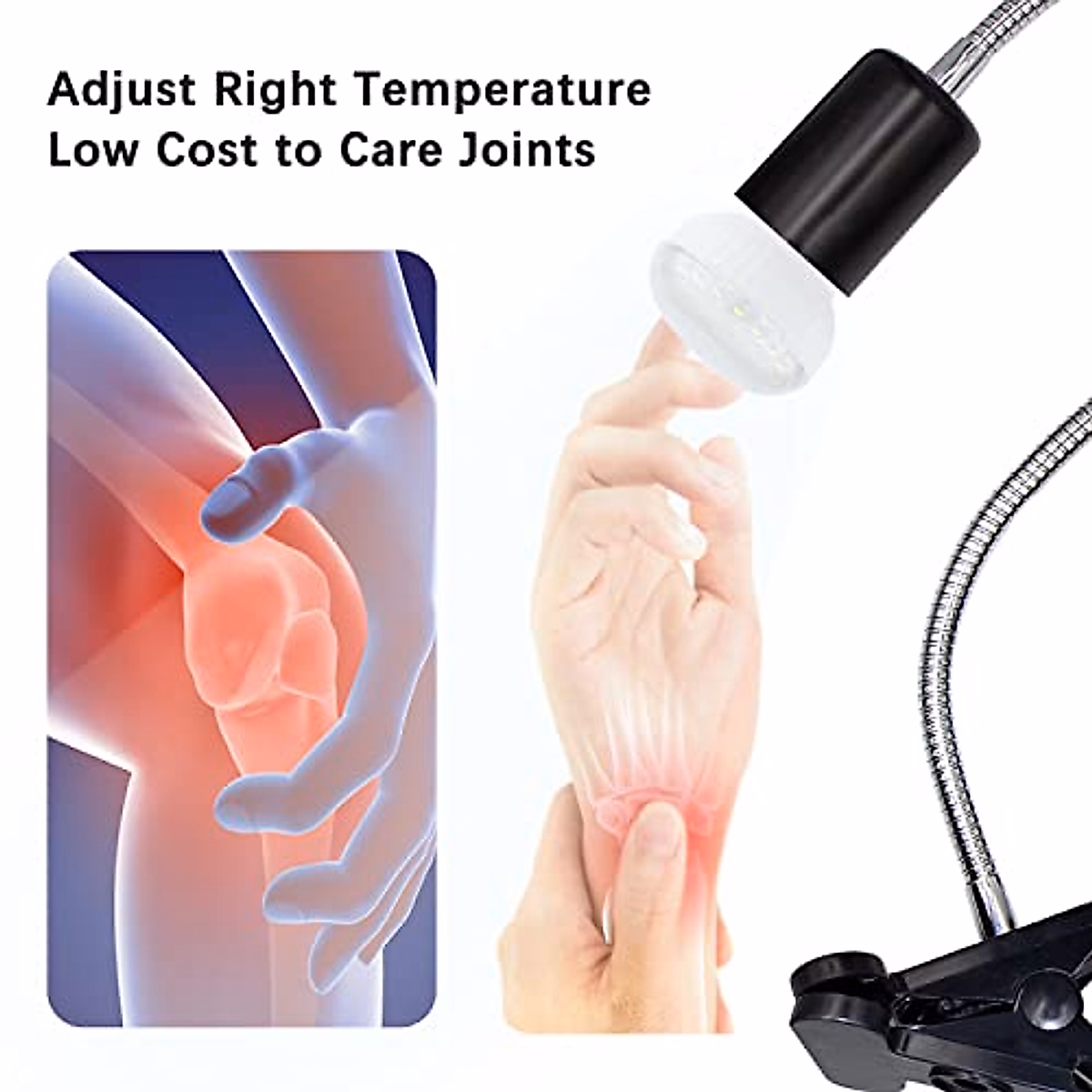 Pet Heating Light Lamp,Turtle Tank Light for Rreptiles,Flexible Clamp Lamp,Stand Heat Lamp,Adjustable Reptile Clamp Heat Lamp,with Clamp E27 Base 360° Hose Aquarium,for Reptiles Lizard Turtle,No Bulb