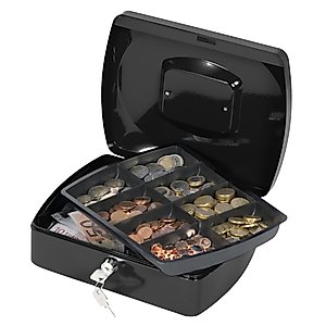 Q-Connect Cash Box 10 Inch Black