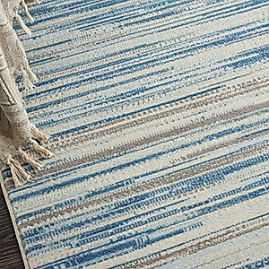 Nourison Jubilant Abstract Blue 3' x 5' Area Rug, Easy -Cleaning, Non Shedding, Bed Room, Living Room, Dining Room, Kitchen (3x5)