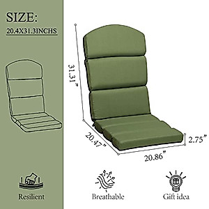 BPS Patio Chair Cushion for Adirondack High-Back, Patio Cushion 52''x20''x2.8'' Olifen Fabric Slipcover, for Indoor Outdoor Furniture, Adirondack, with Ties - Set of 2