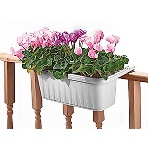 Apollo Exports International 24" Adjustable Railing Planter, White