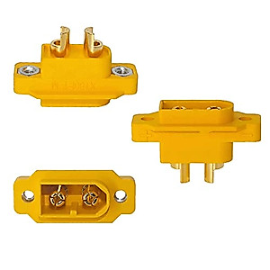 MOOKEENONE 5X Plastic+Metal XT60E1-M Mountable XT60 Male Plug for RC Drone FPV Racing Fixed Boat