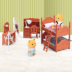 Dollhouse Furniture Set for Kids Toys Miniature Doll House Accessories Pretend Play Toys for Boys Girls & Toddlers Age 3+ with The Bedroom